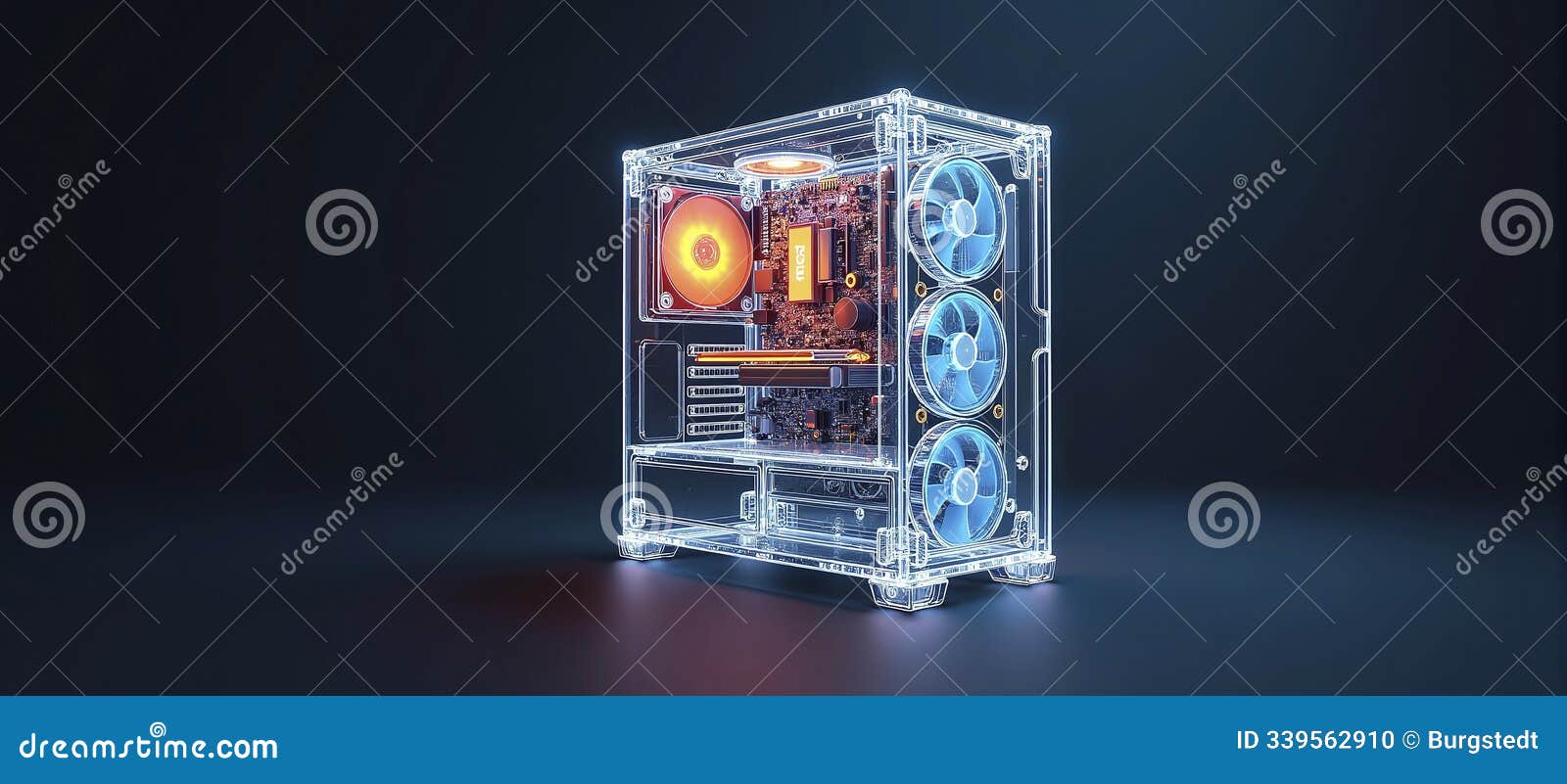 Illustrative Representation of a Transparent Modern High End Computer ...