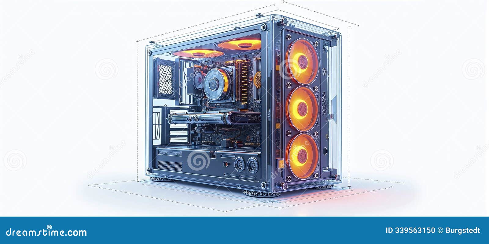 Illustrative Representation of a Transparent Modern High End Computer ...
