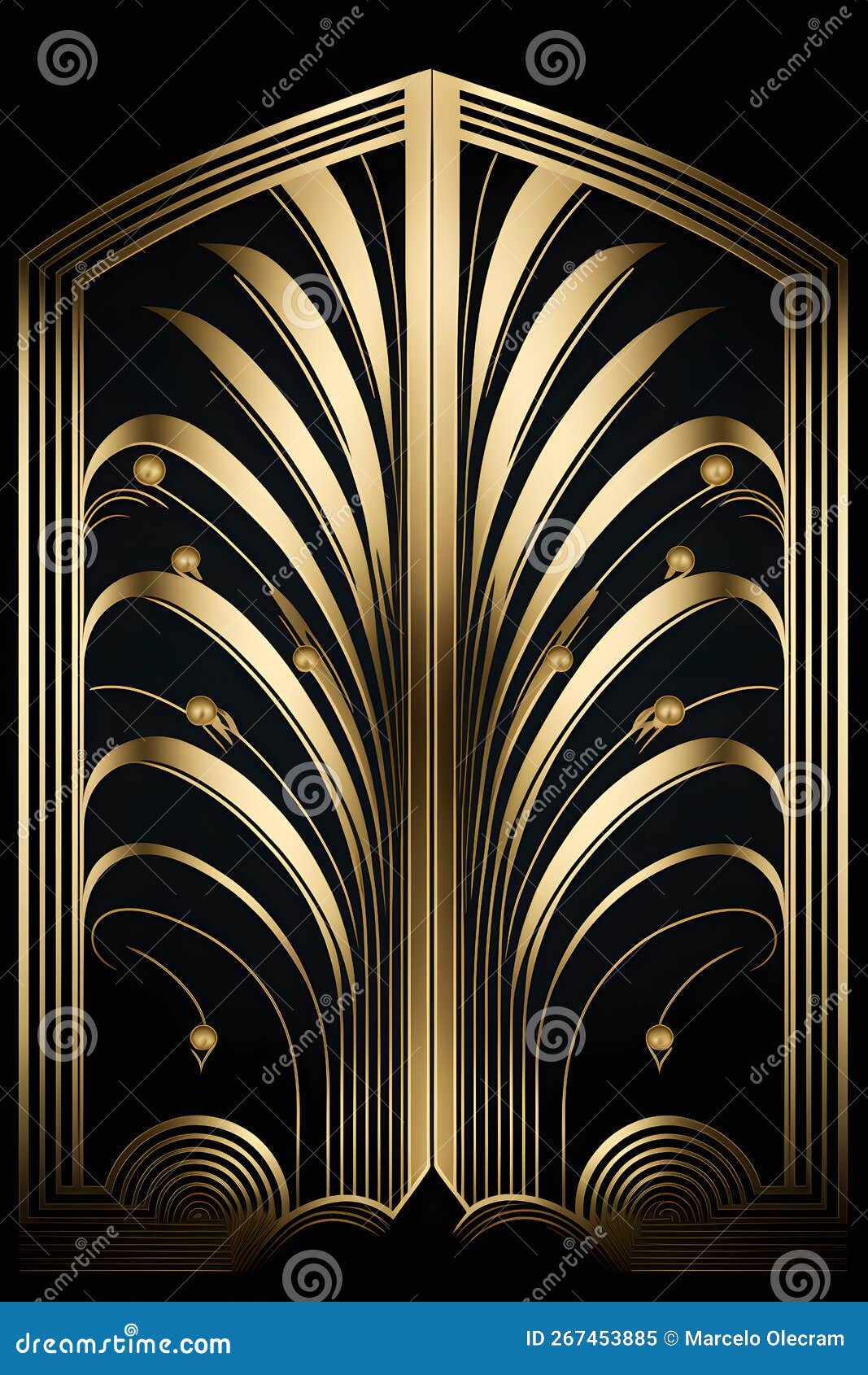 Illustrative Template Of Background And Borders In Art Deco Style ...