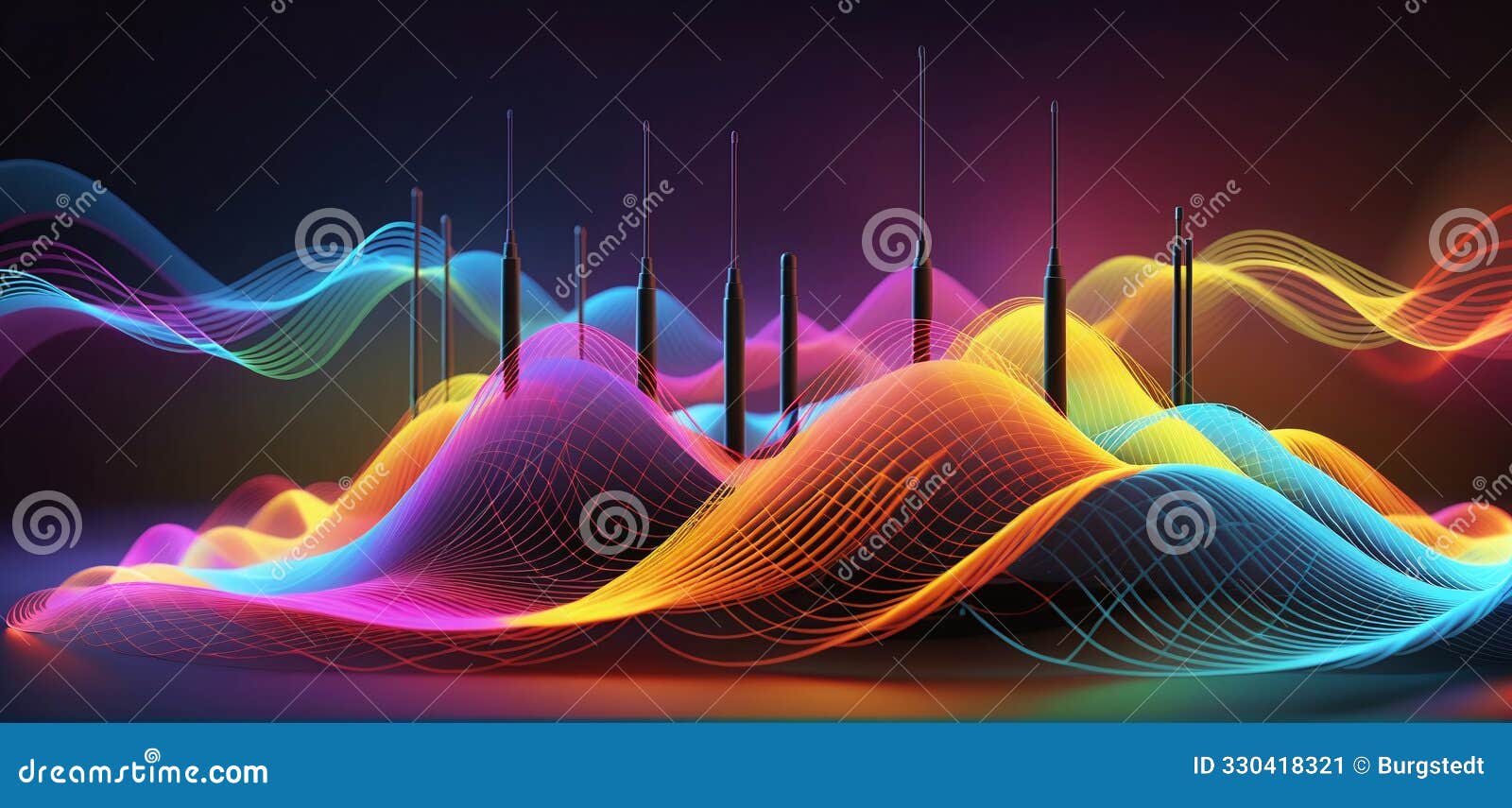 Illustrative Visualization of Radio Waves Around a Transmitting and ...