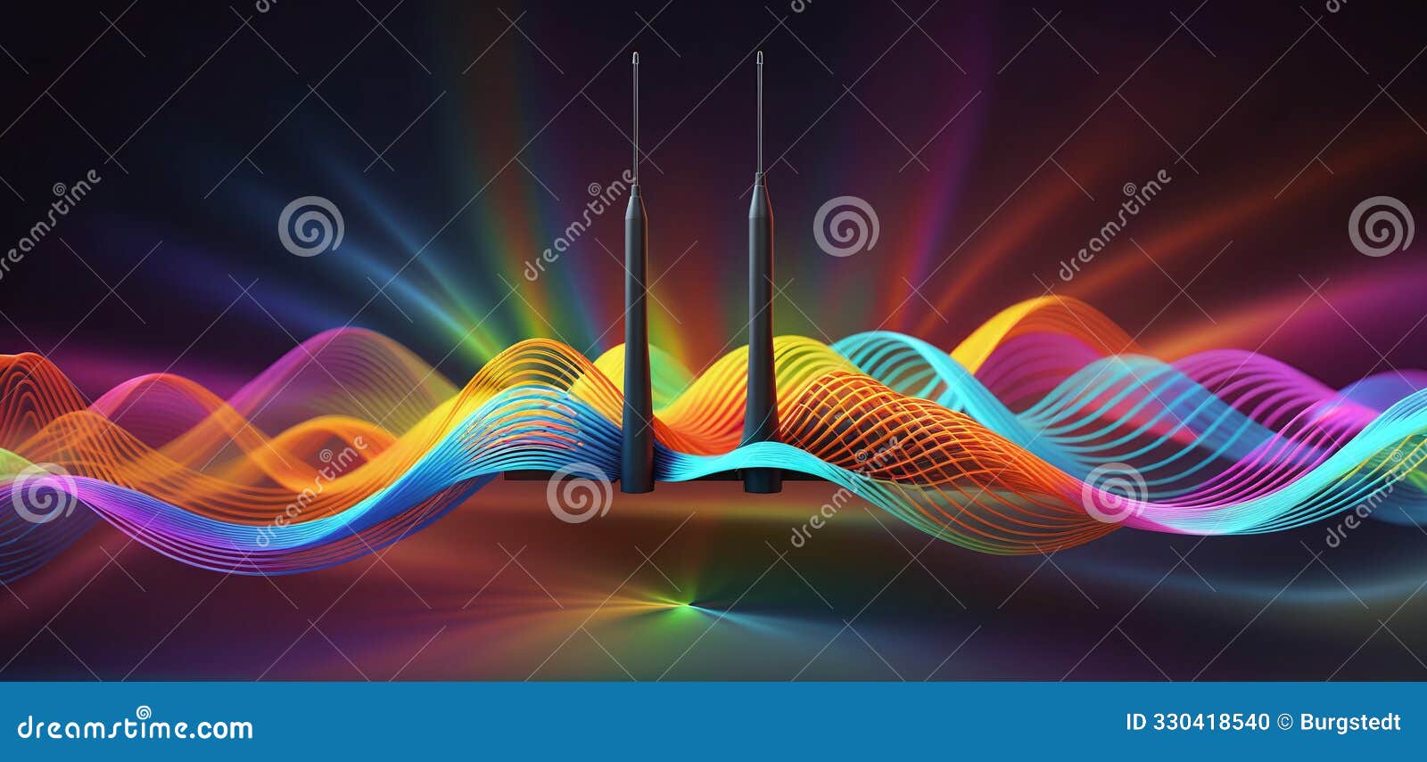 Illustrative Visualization of Radio Waves Around a Transmitting and ...