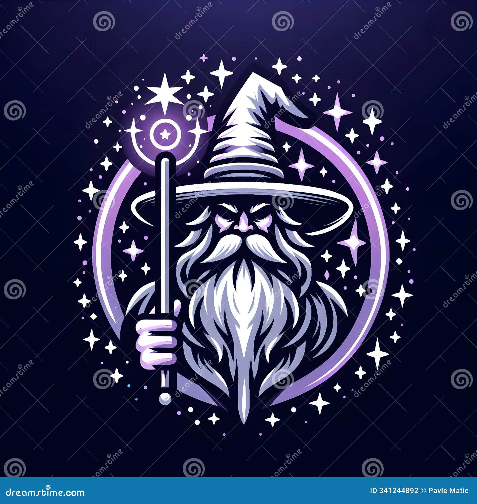 Illustrative wizard logo stock illustration. Illustration of number ...