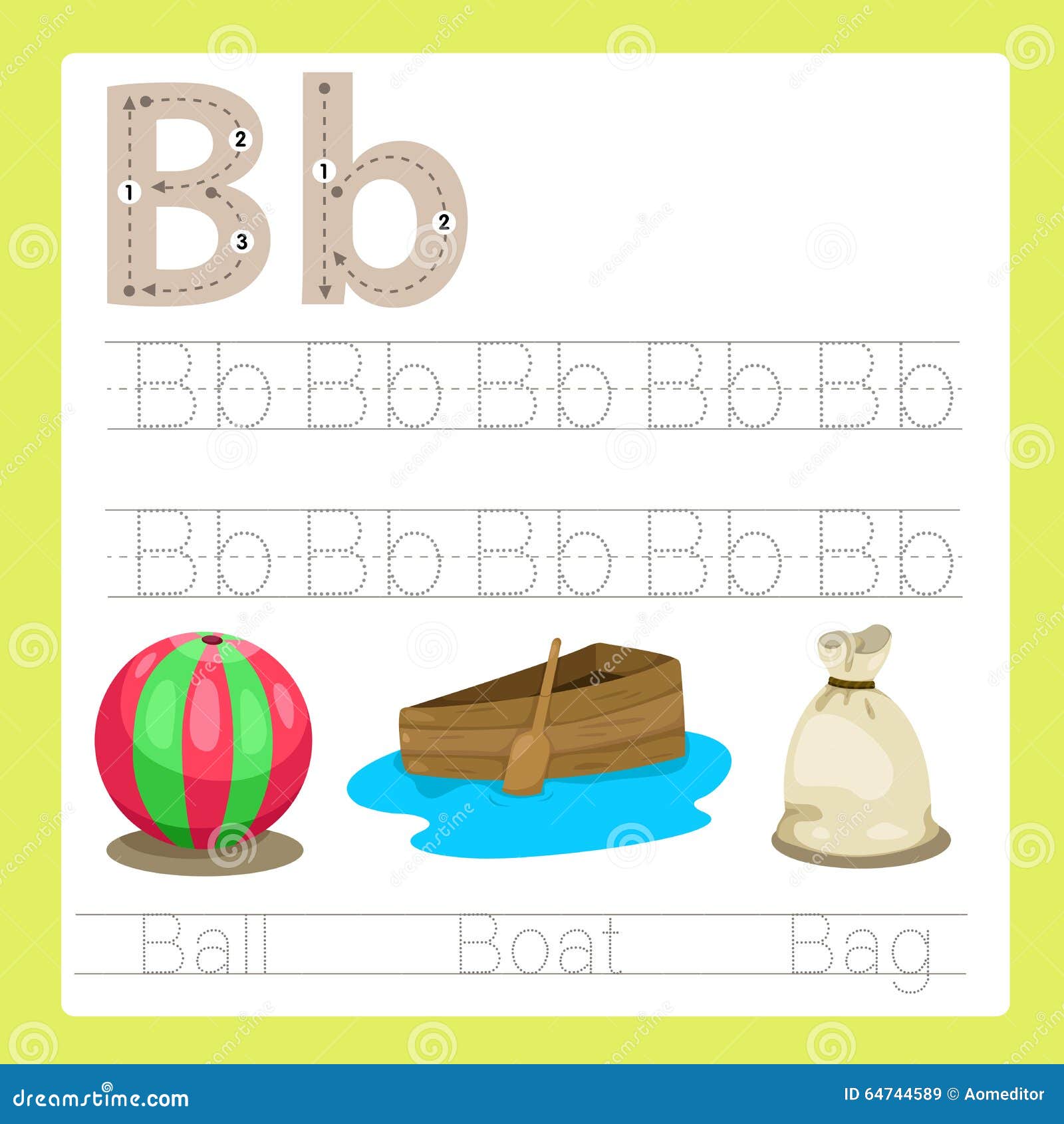 Illustrator of B Exercise a-Z Cartoon Vocabulary Stock Illustration ...