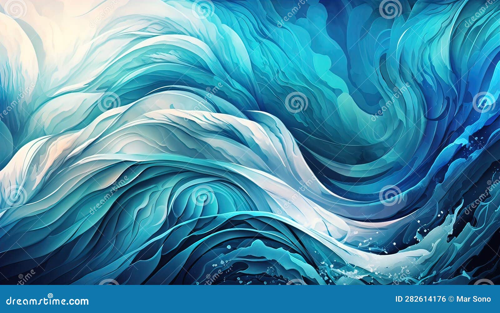 Illustrator Background Wavefull Frame Watercolor Blue Generate AI Stock ...