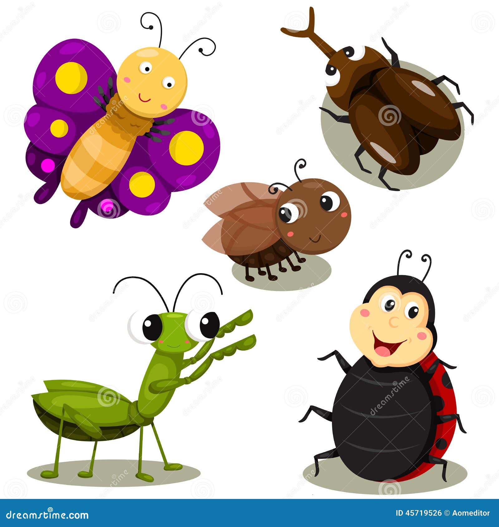 Illustrator Of Bug Cartoon Cute Stock Vector - Image: 45719526