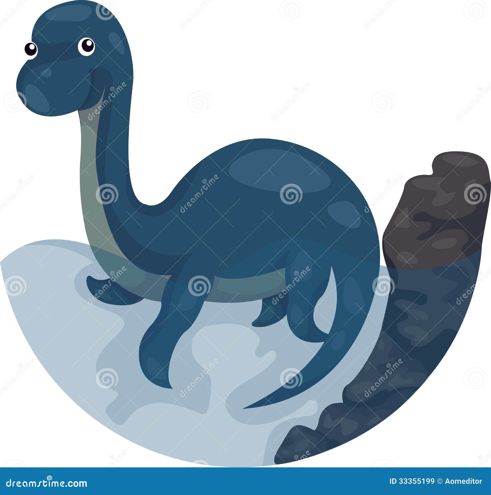 Illustrator Of Dino Swim Cartoon Vector | CartoonDealer.com #33355199