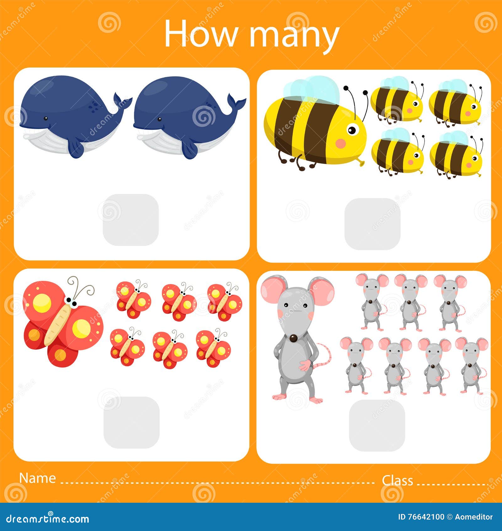 Illustrator of Counting How Many Animal Stock Vector - Illustration of ...