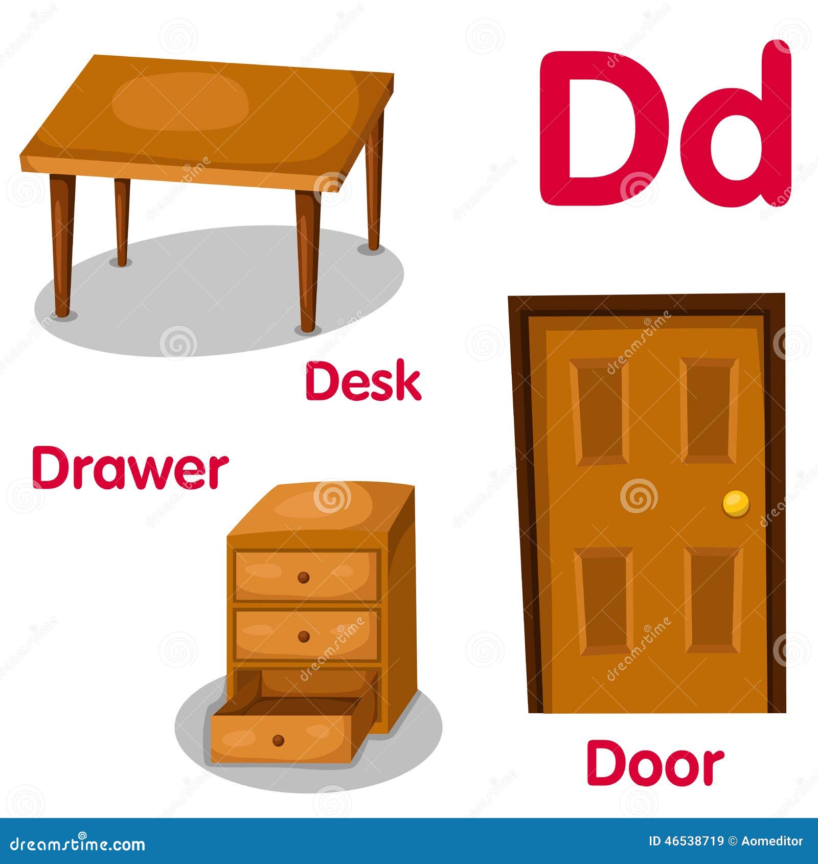 Illustrator of D alphabet stock vector. Illustration of character ...