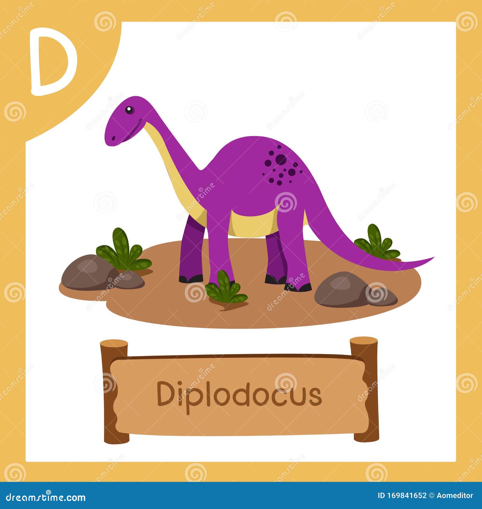 Dinosaur Diplodocus Wonder Cartoon Illustration | CartoonDealer.com ...