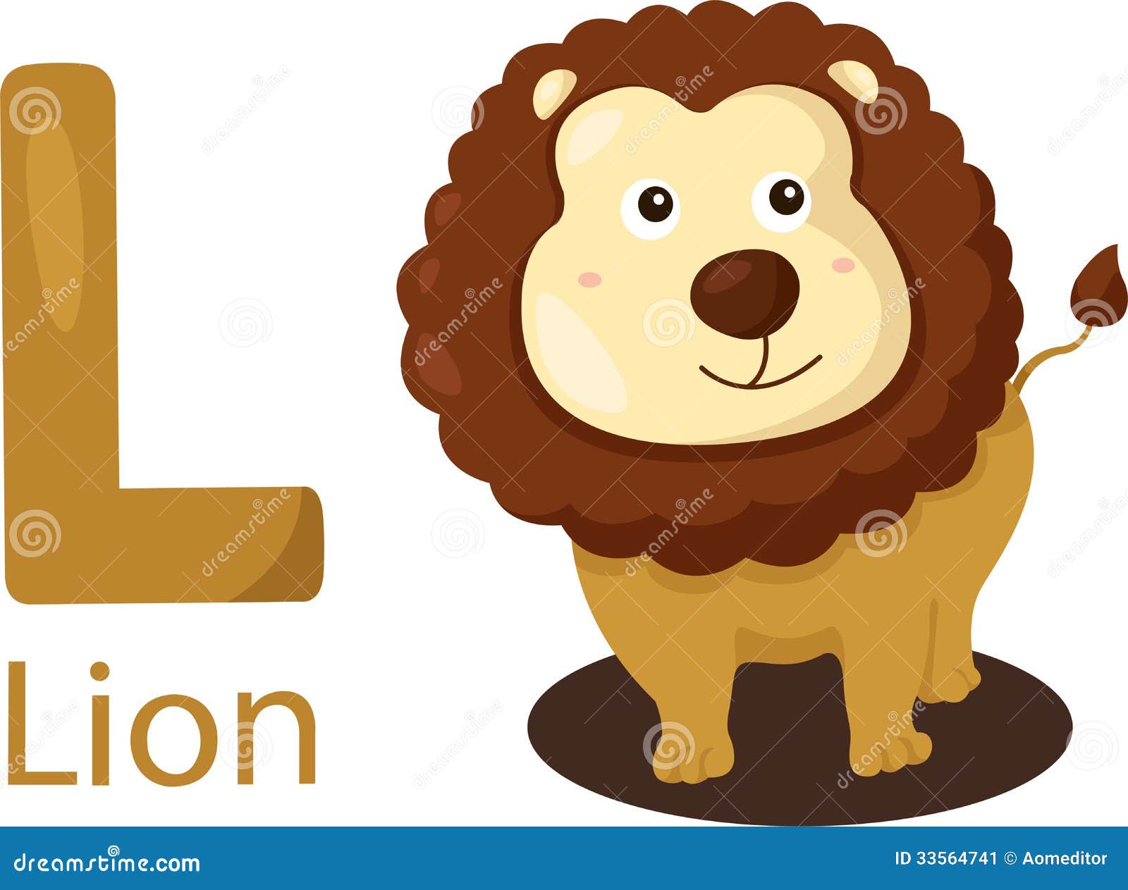 Illustrator De L Con El León Ilustración del Vector - Ilustración de ...