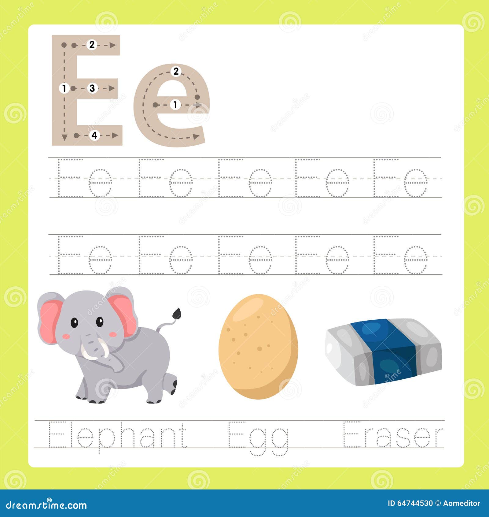 Illustrator of E Exercise a-Z Cartoon Vocabulary Stock Illustration ...