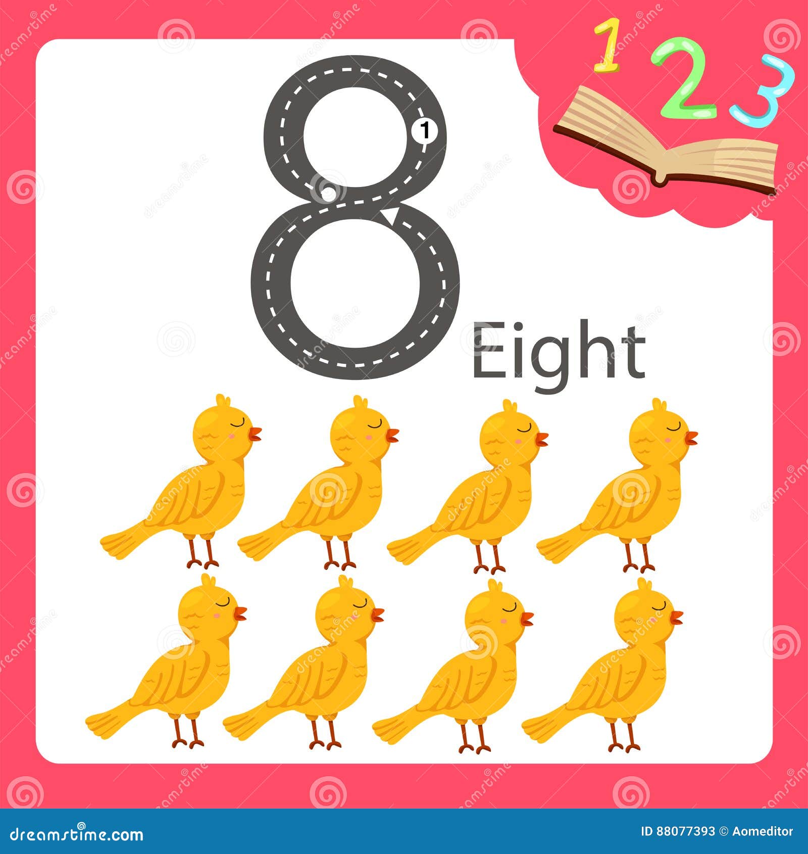 Illustrator of Eight Number Animal Stock Vector - Illustration of funny ...