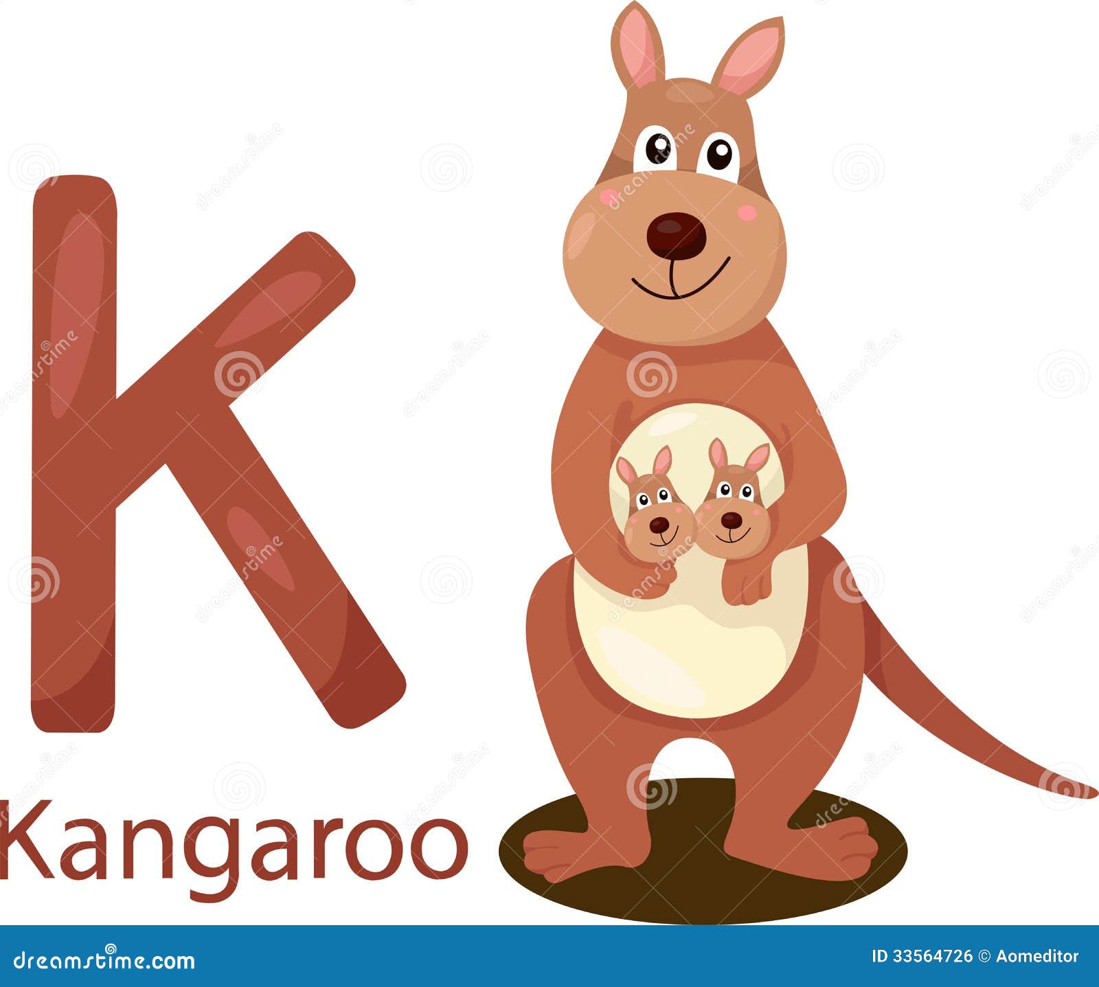 Illustrator of K with Kangaroo Stock Vector - Illustration of nature ...