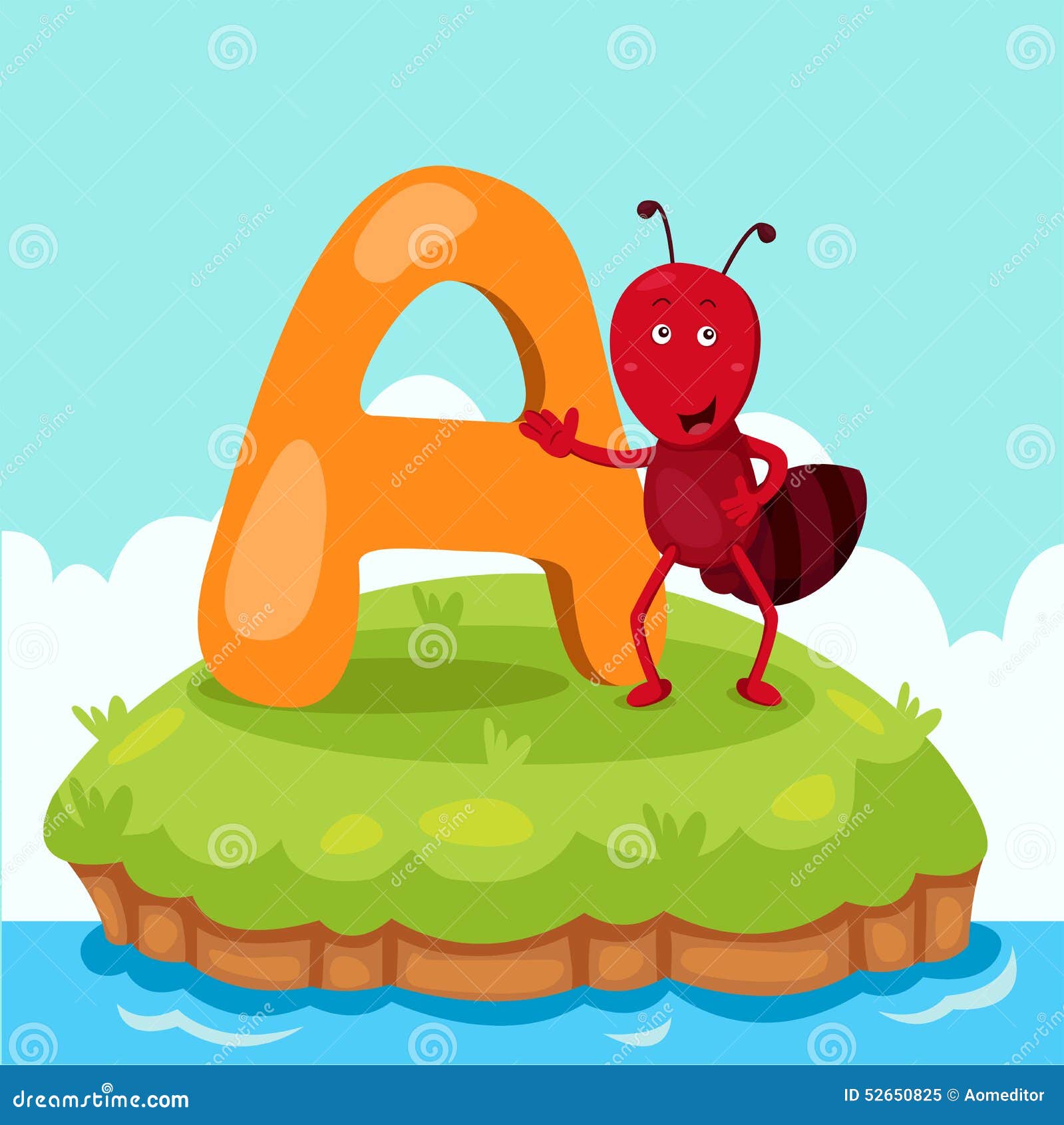 Illustrator of Letter a is for Ant Stock Vector - Illustration of spell ...