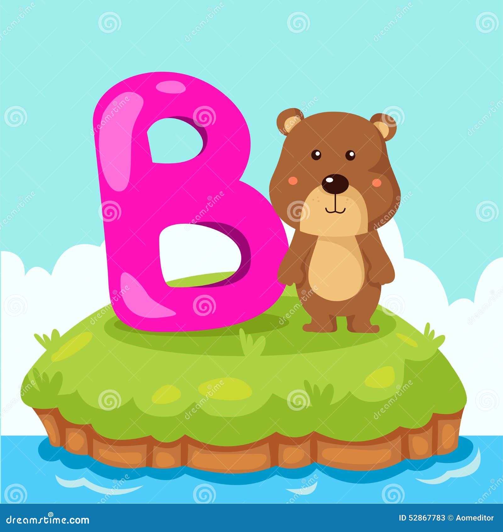 Illustrator of Letter B is for Bear Stock Vector - Illustration of ...