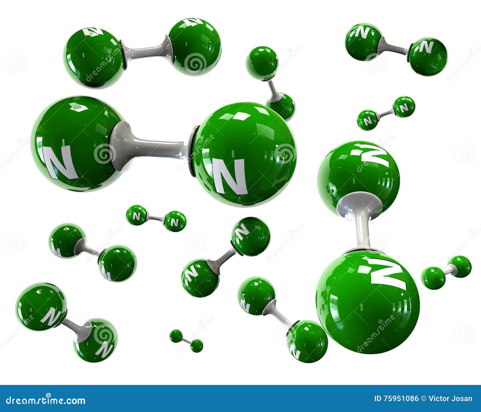Illustrator Molecule of Nitrogen on a White Background Stock ...