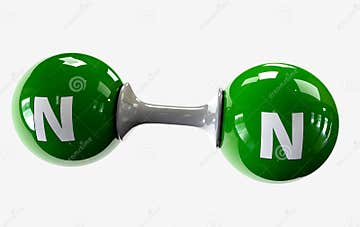 Illustrator Molecule of Nitrogen on a White Background Stock ...