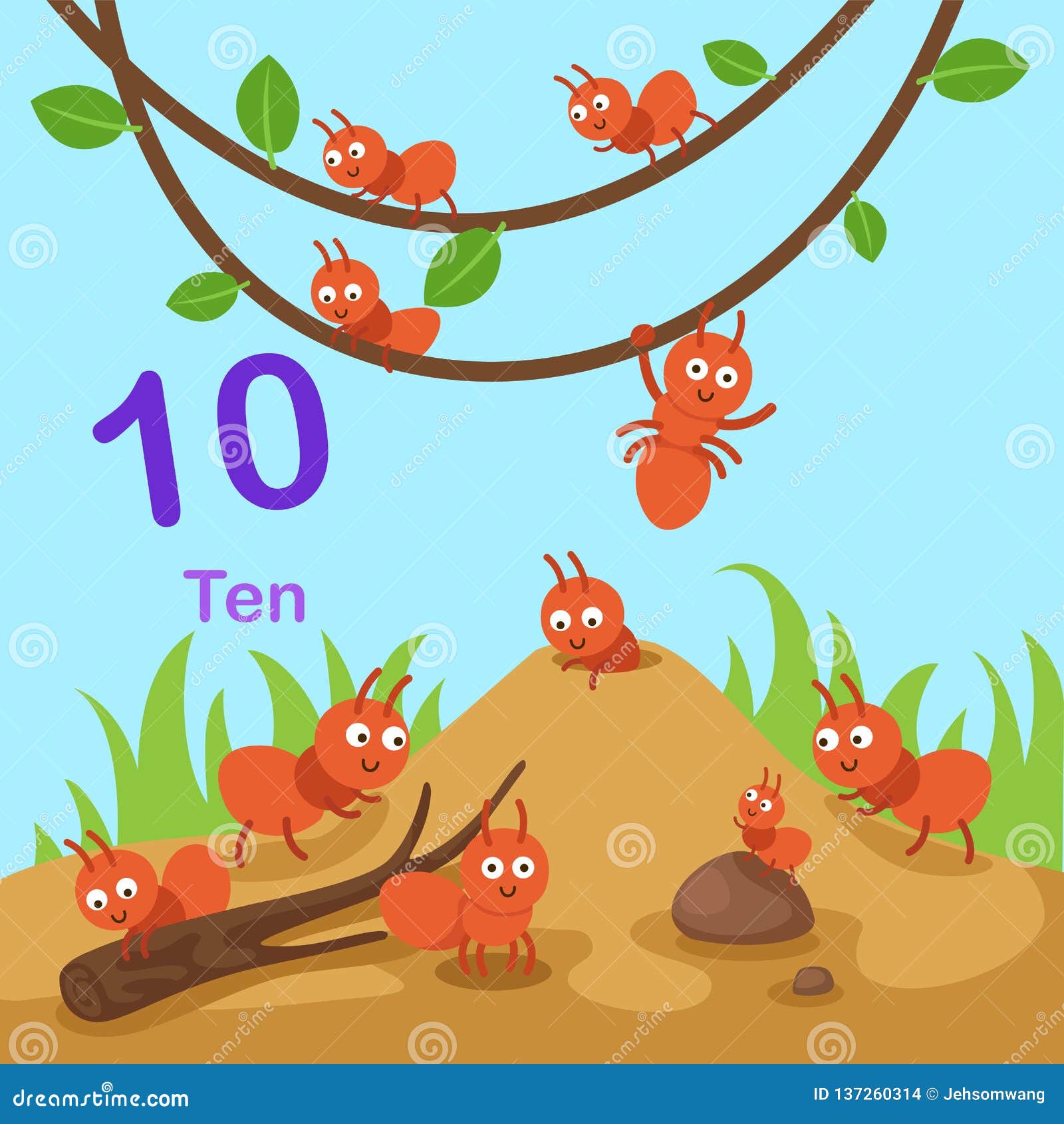 Illustrator of number ten stock vector. Illustration of sheet - 137260314