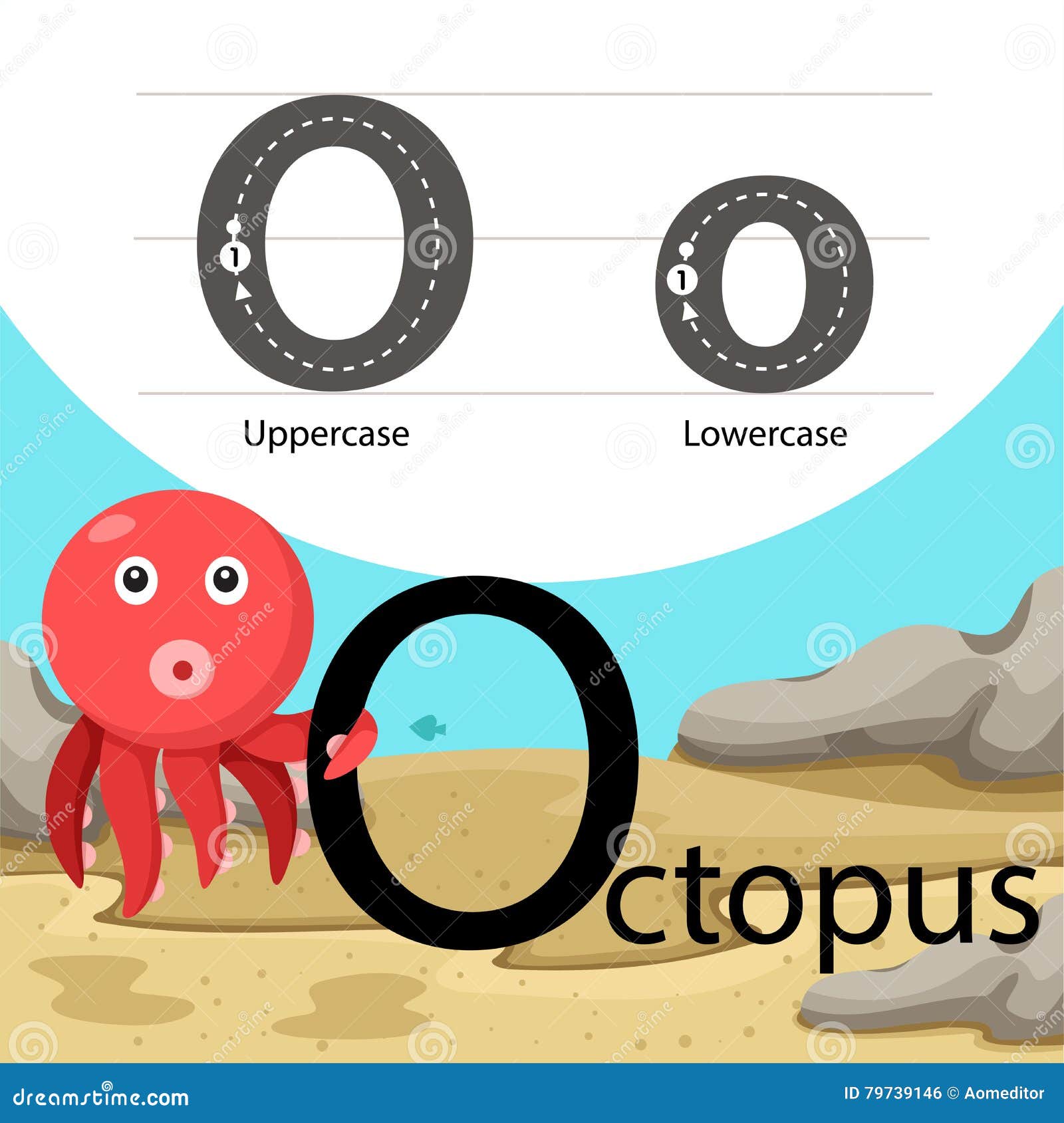 Illustrator Of O Octopus Vector Illustration | CartoonDealer.com #85521168