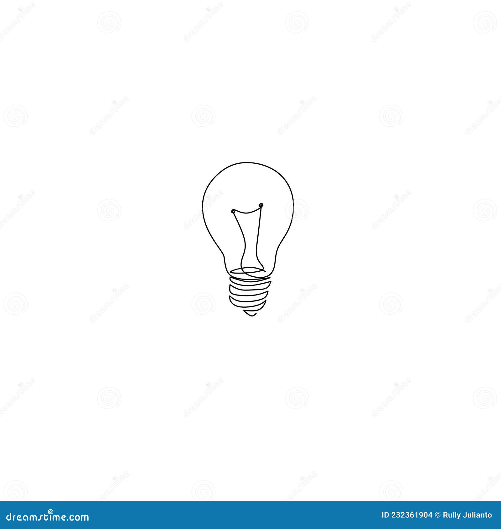 Illustrator One Line Drawing of Bulb Stock Vector - Illustration of ...