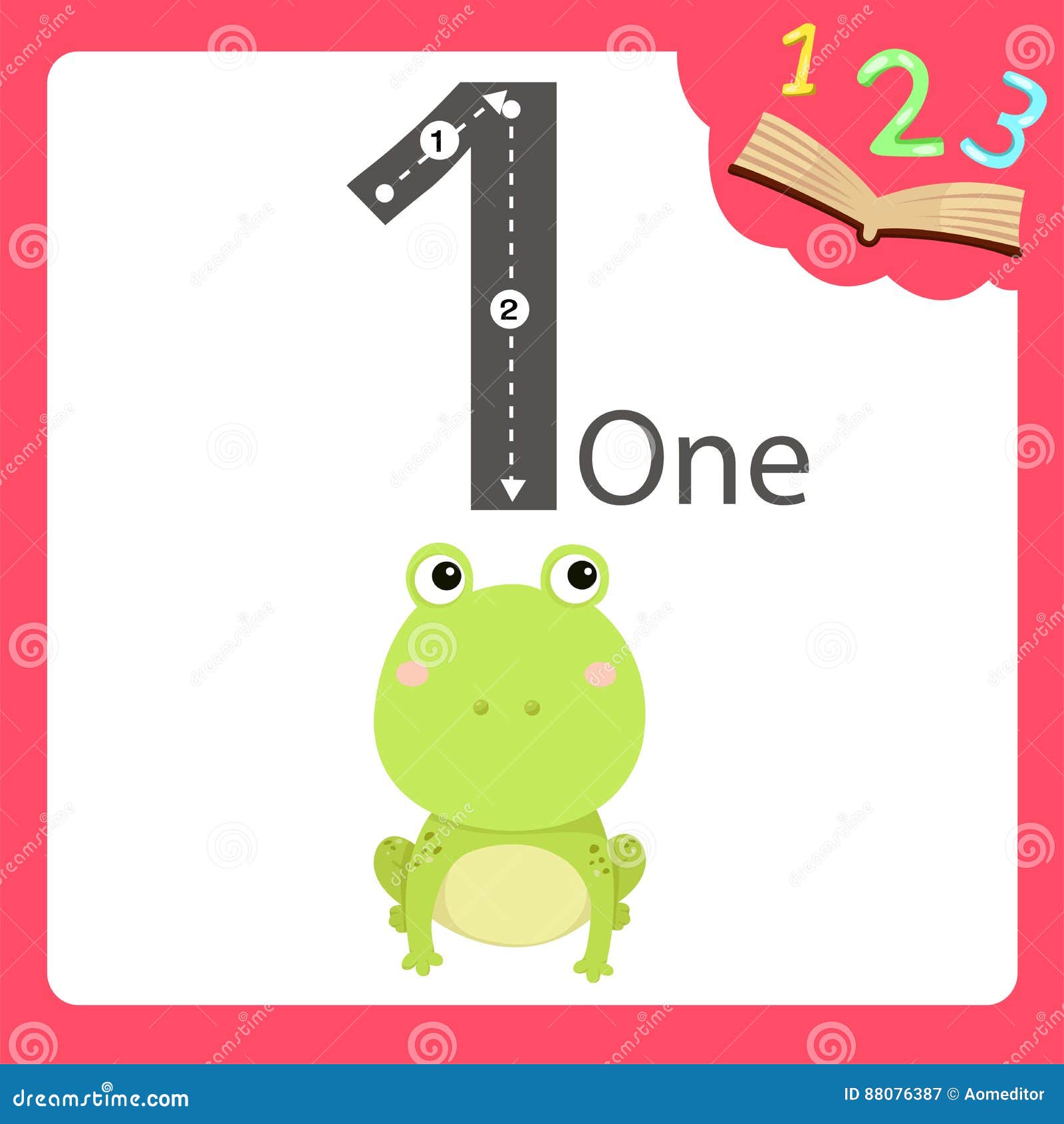 Illustrator of One Number Animal Stock Vector - Illustration of ...