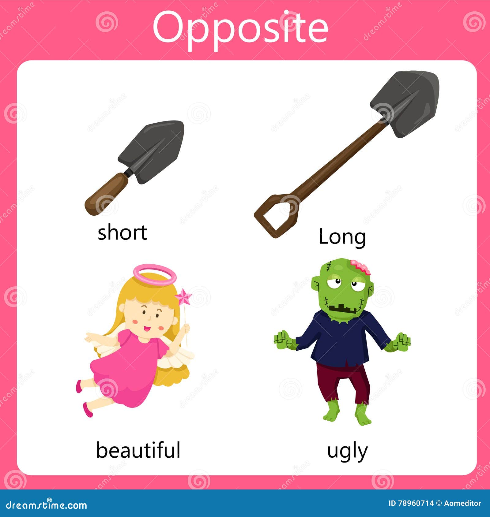 Opposite Short And Long Vector Illustration | CartoonDealer.com #139092446