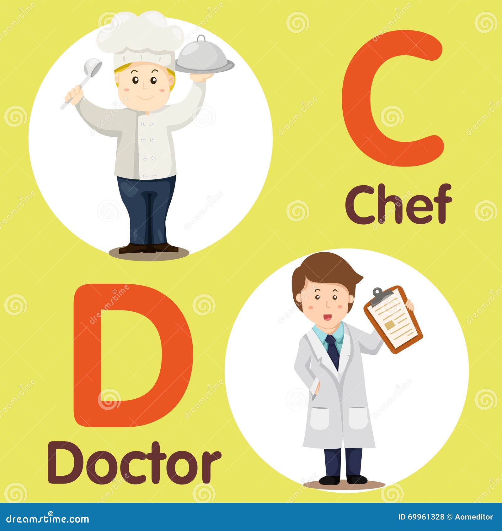 Illustrator of Professional Character Chef and Doctor Stock Vector ...