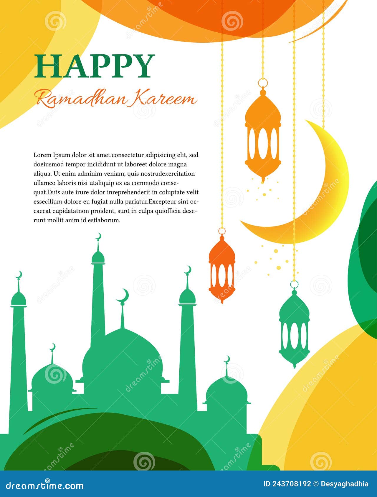 Colorful Ramadhan Greeting Poster, Hand Drawn Marhaban Ya Ramadhan With ...