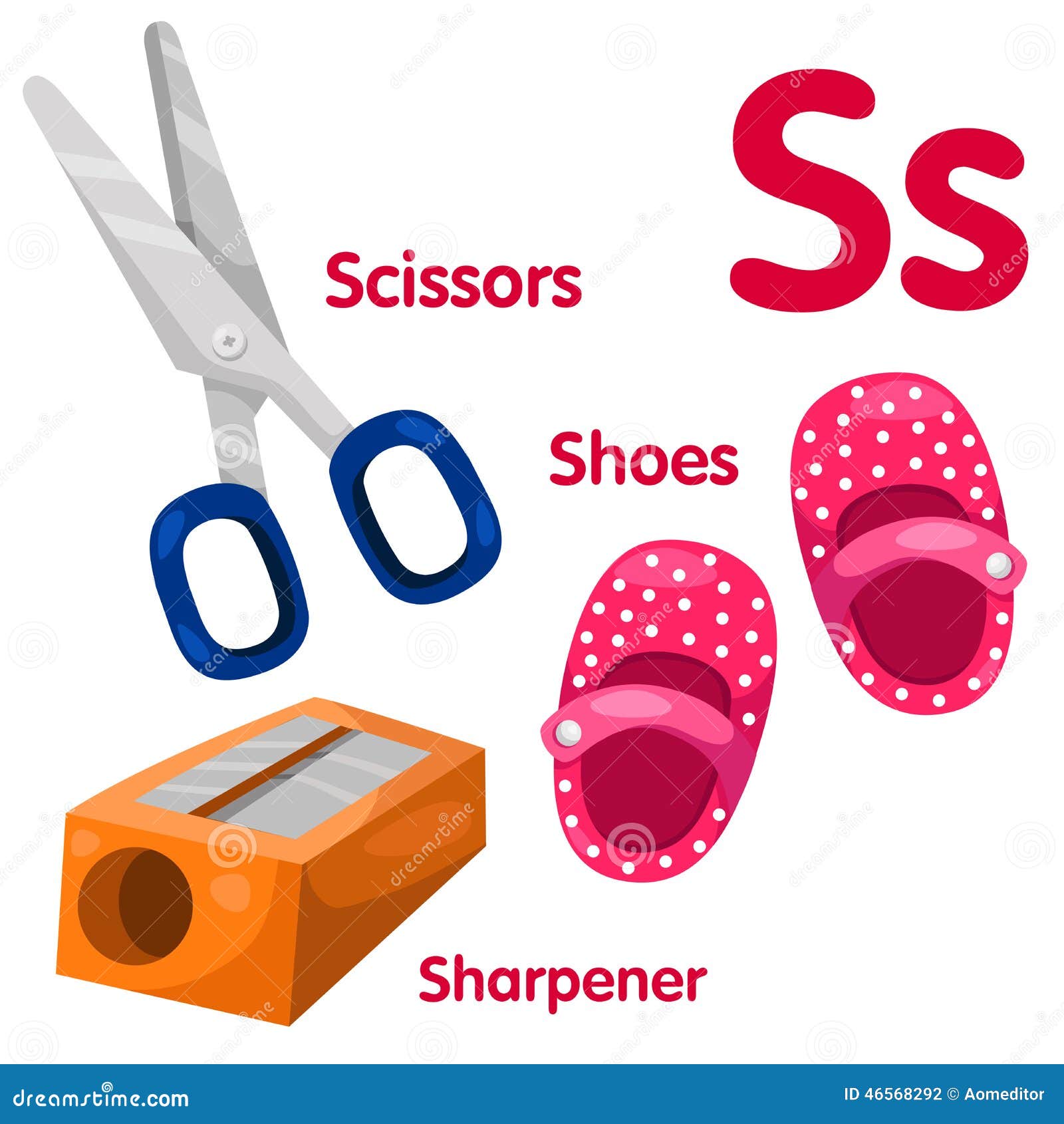 Illustrator of S alphabet stock vector. Illustration of learn - 46568292