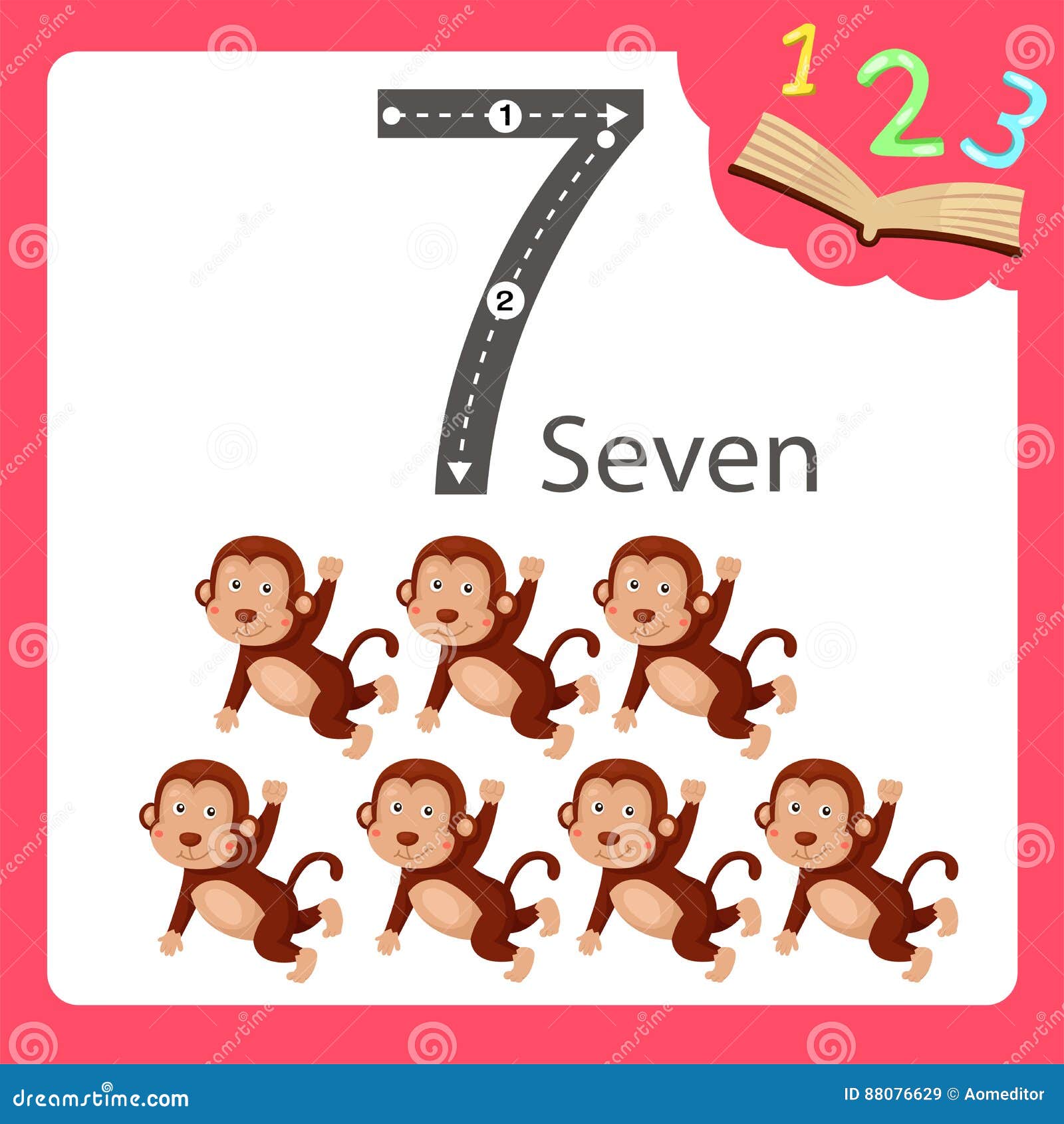 Illustrator of Seven Number Animal Stock Vector - Illustration of cute ...
