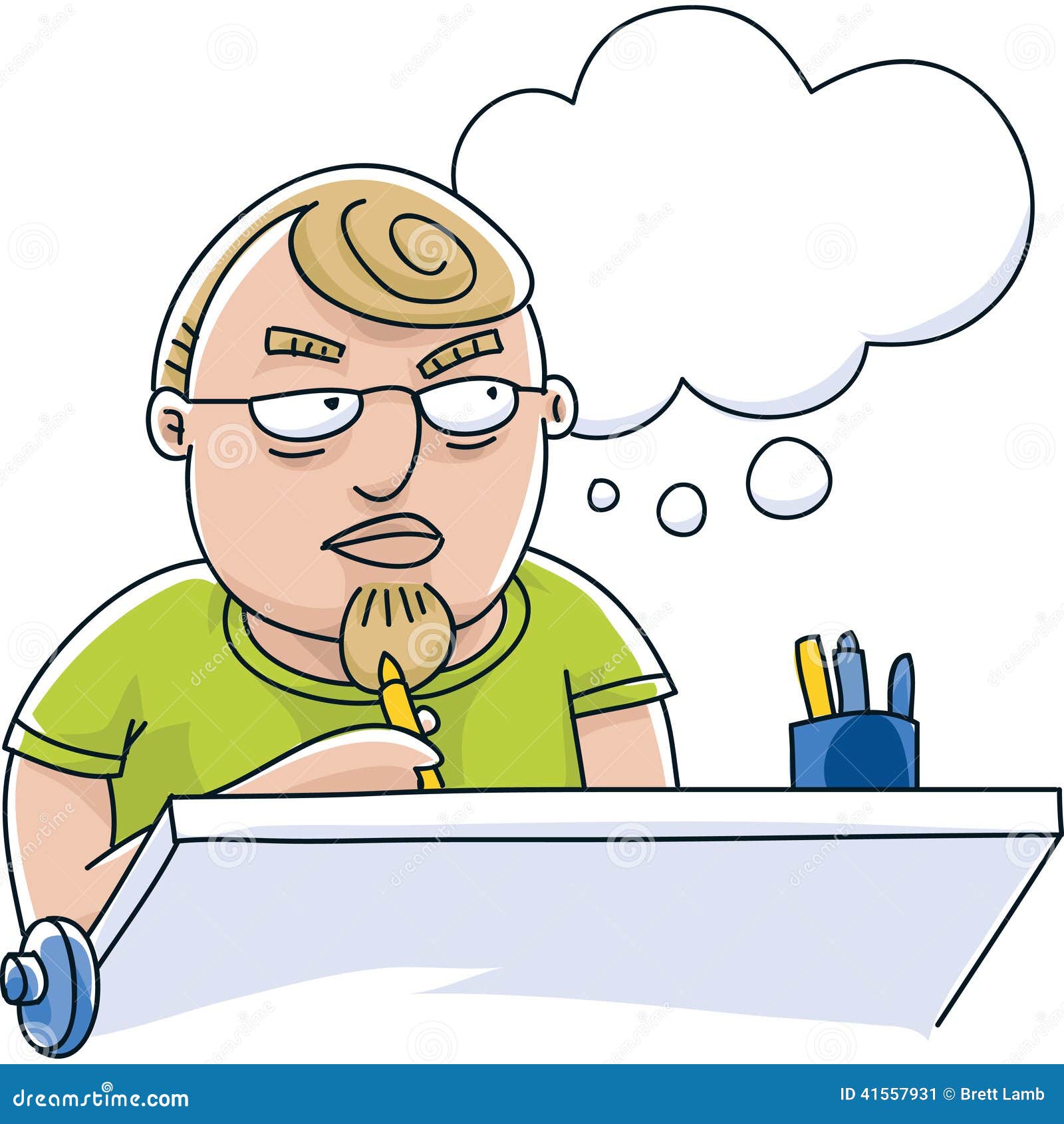 Illustrator Thinking stock illustration. Illustration of concept - 41557931