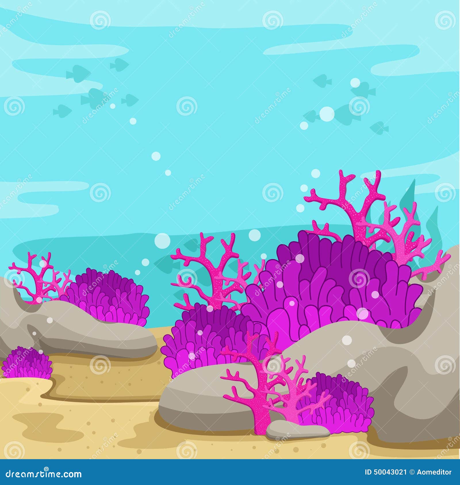Illustrator of Underwater on the Sea Stock Vector - Illustration of ...