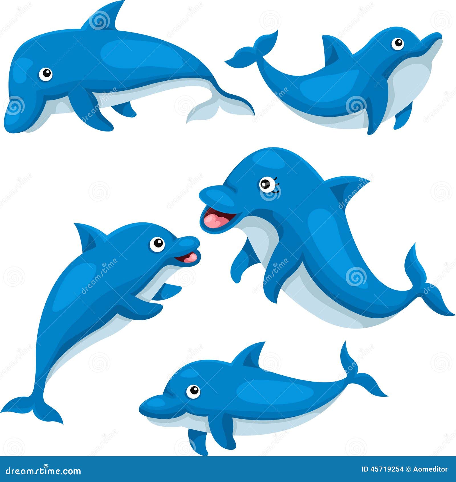 Illustrator Van Leuke Dolfijn Vector Illustratie - Illustration of ...