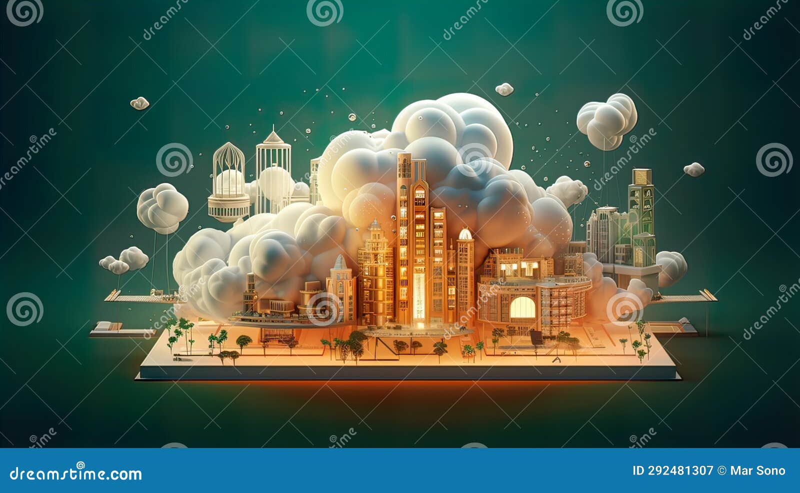 Illustrator Vector Cloud Data Save Big Data . Generate AI Stock Image ...