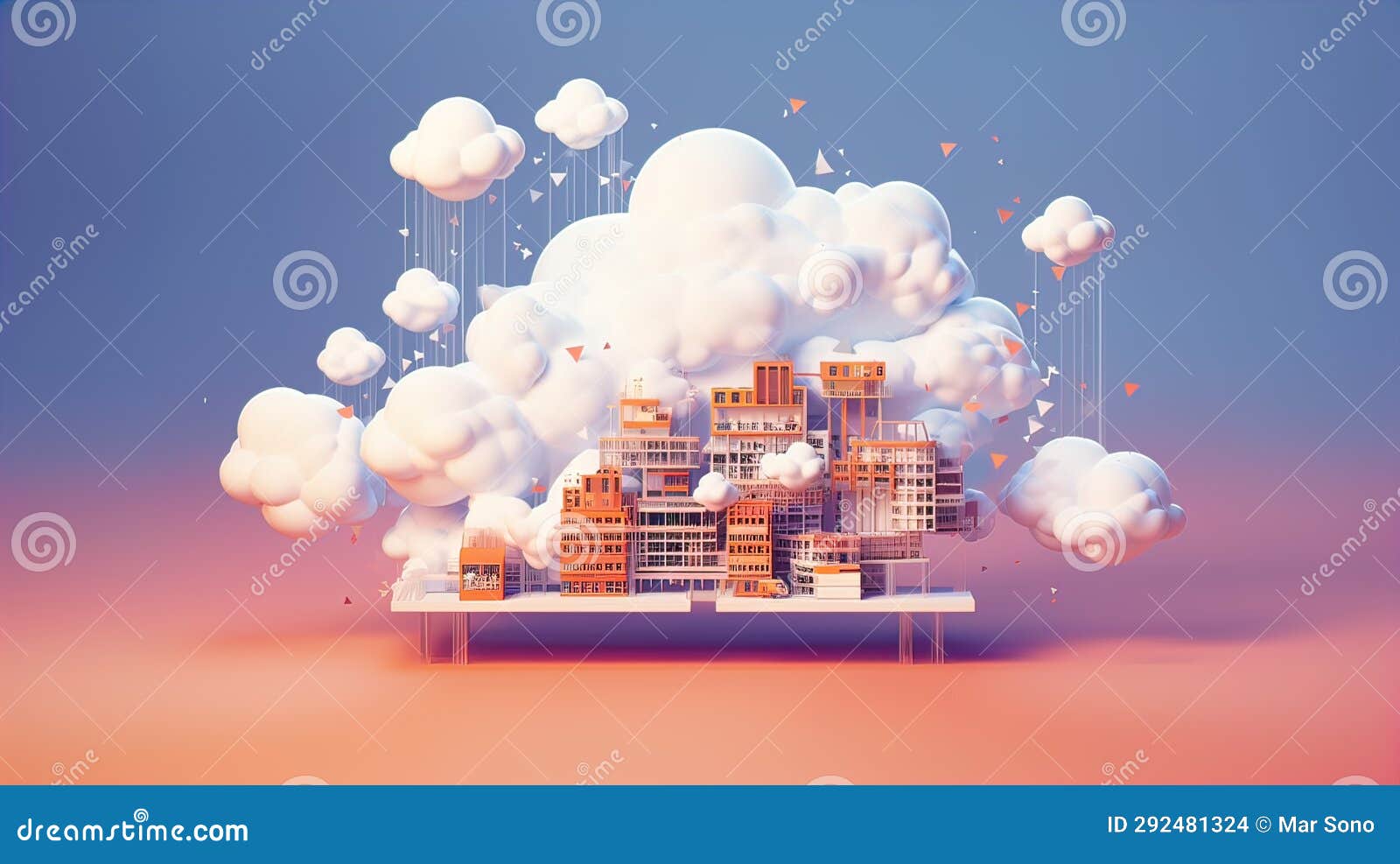 Illustrator Vector Cloud Data Save Big Data . Generate AI Stock Photo ...