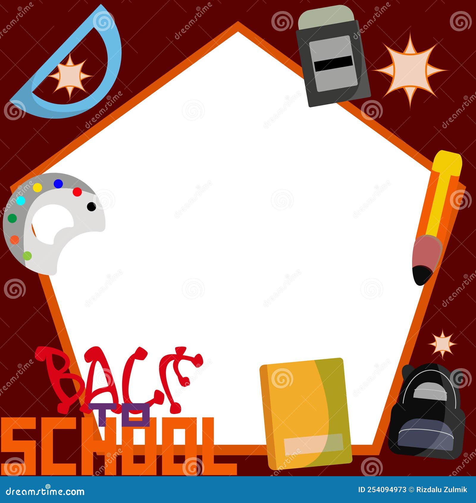 Back To School Pentagon Theme Background Stock Vector - Illustration of ...