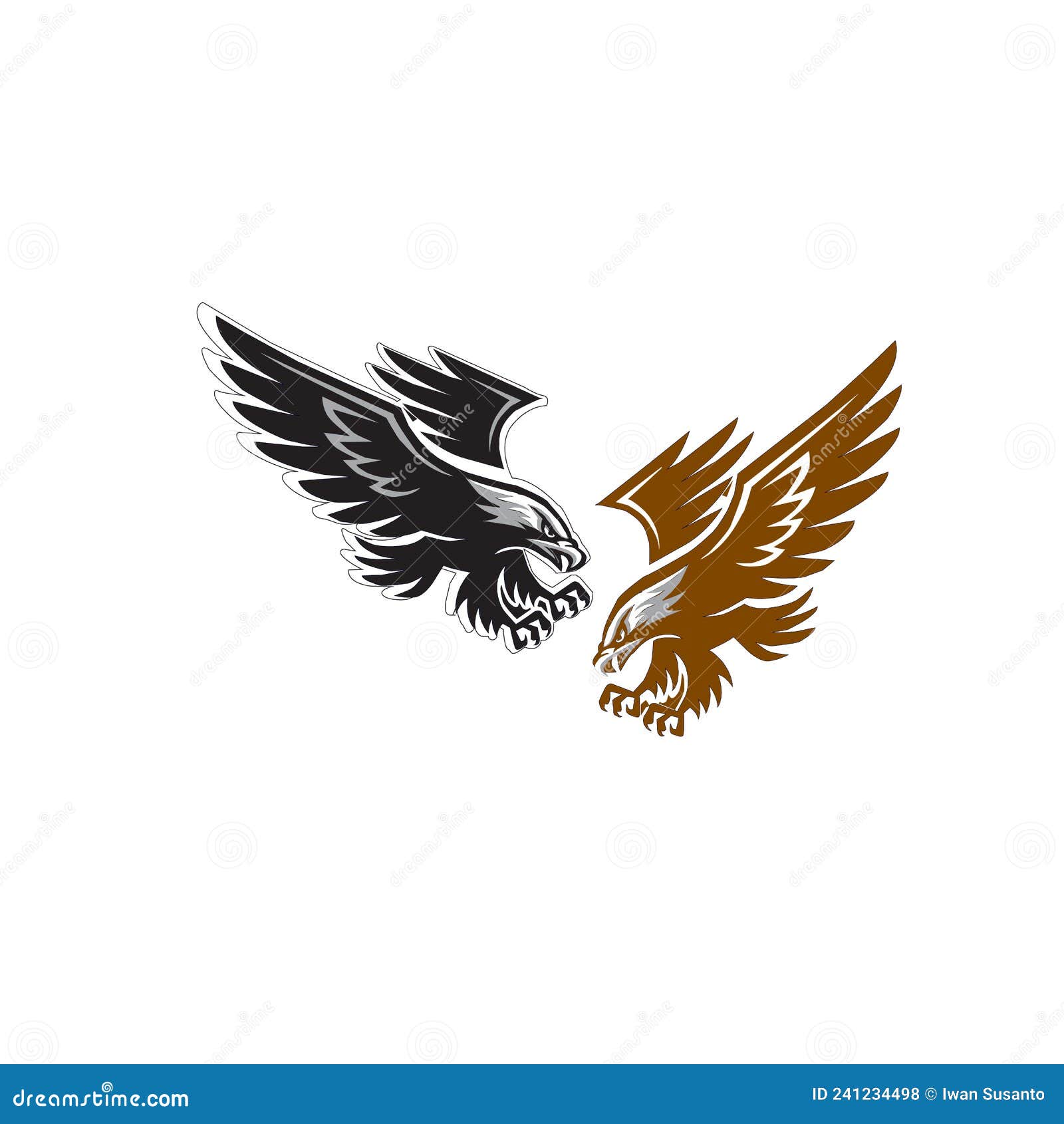 Illustrator Vector Graphic of Two Flying Eagles. Stock Illustration ...