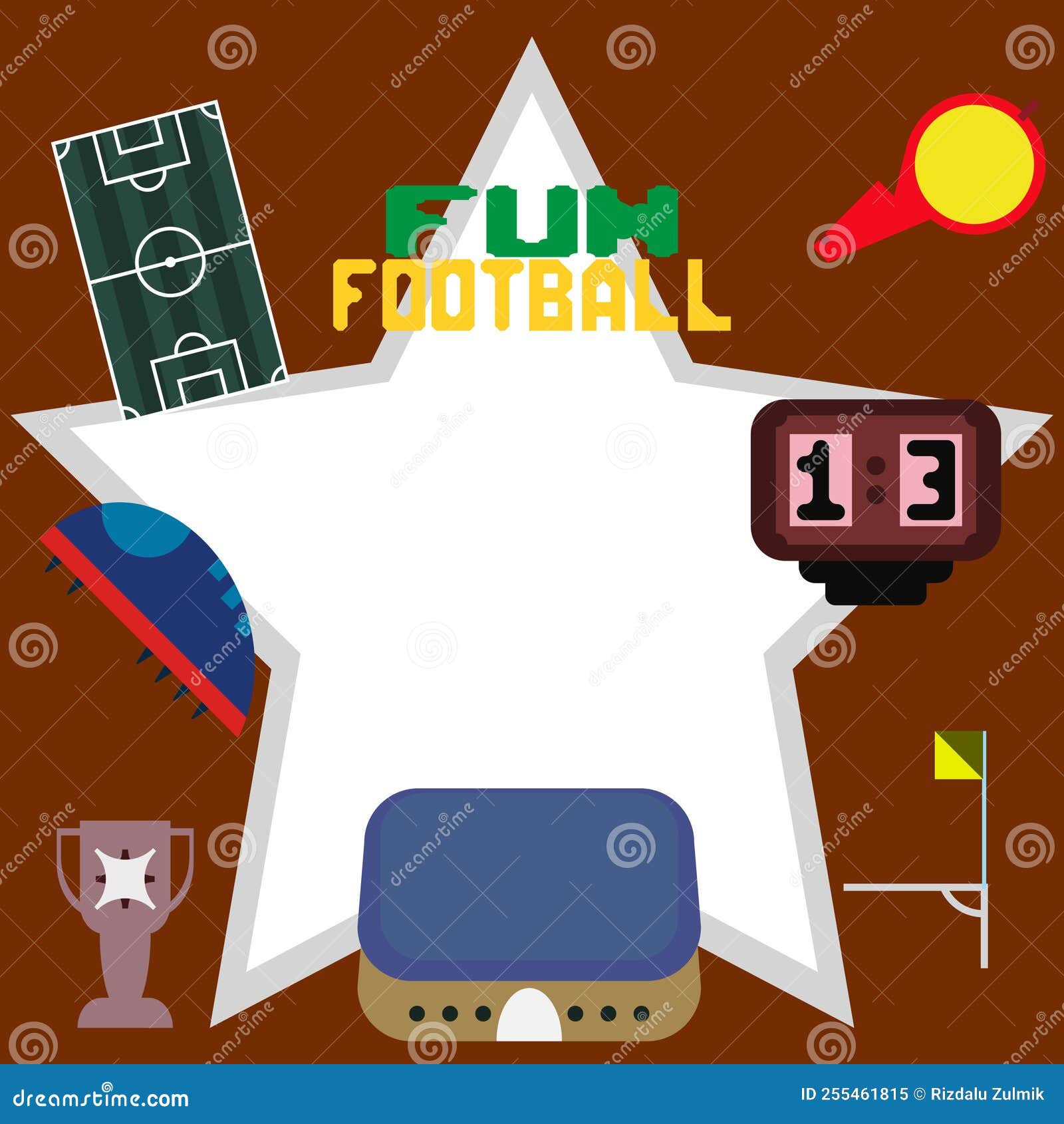 Illustrator Vector Graphics Star of Football Template Stock Vector ...