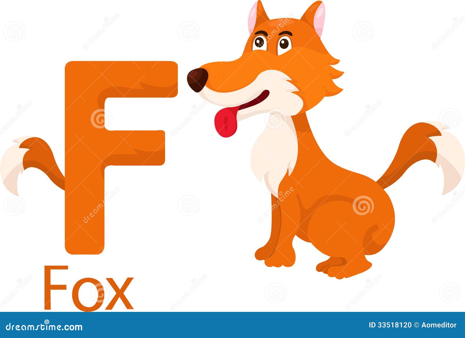 Illustrator Von F Mit Fuchs Vektor Abbildung - Illustration von symbol ...