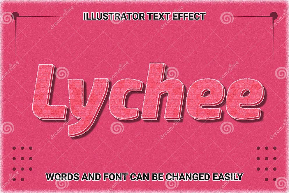 Illustrator Was Used To Make this Editable lychee Text Effect Design ...