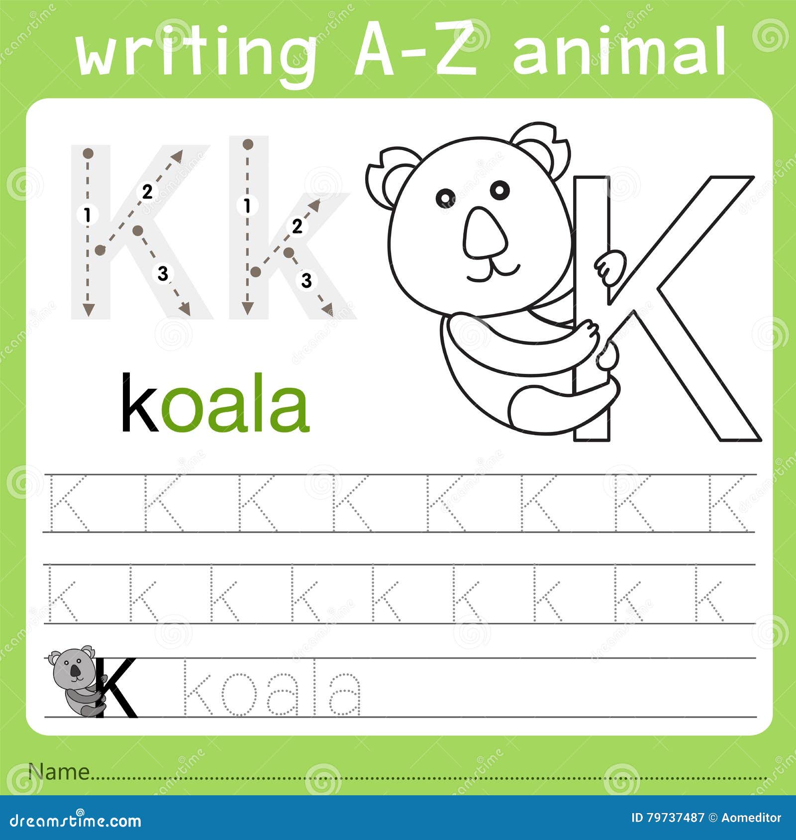 Illustrator of Writing a-z Animal K Stock Vector - Illustration of ...