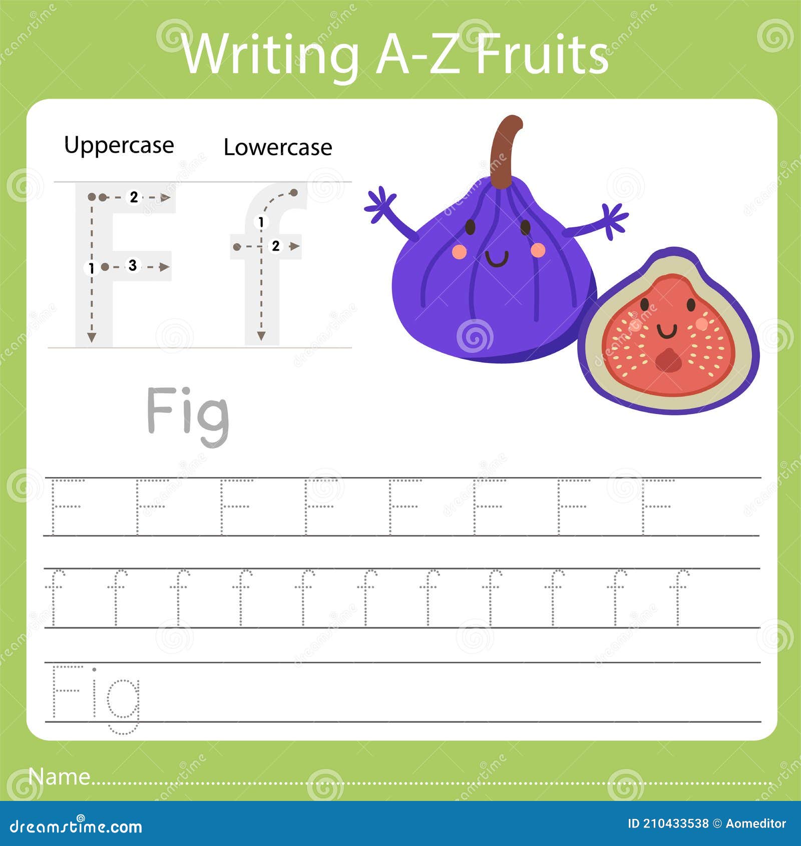 Illustrator of Writing a - Z Fruit F Fig Stock Vector - Illustration of ...