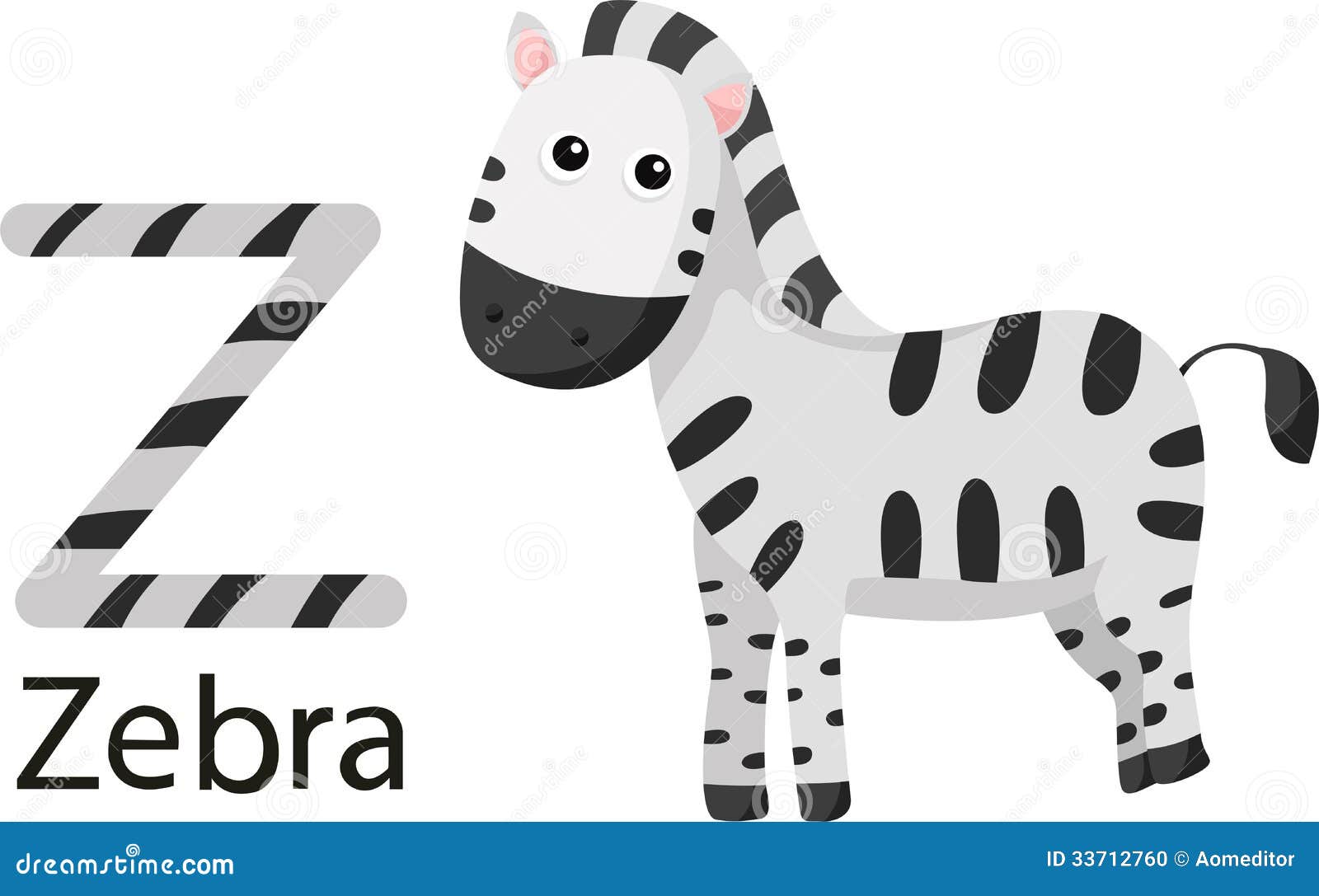 Illustrator of Z with Zebra Stock Vector - Illustration of nature, clip ...