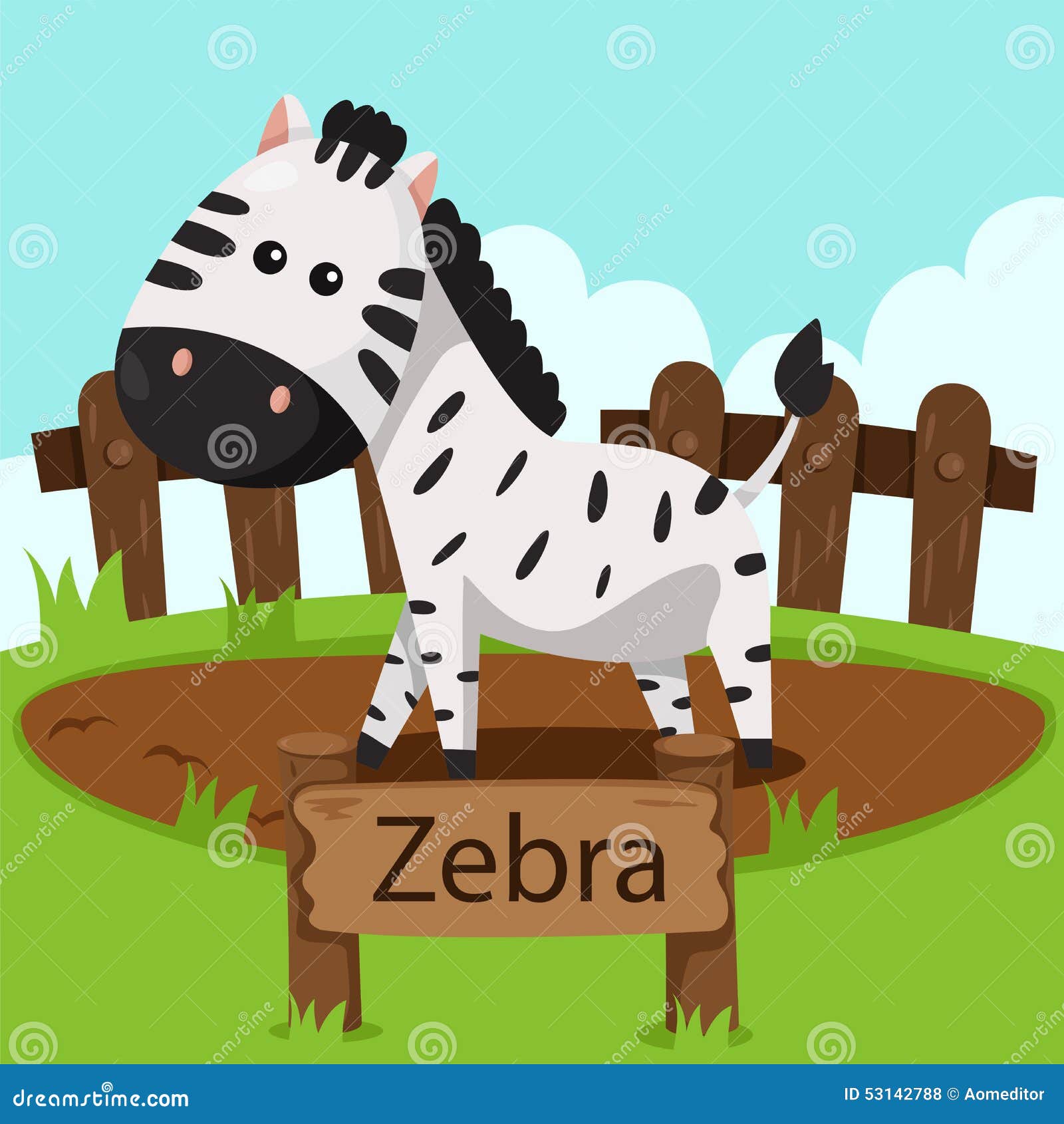 Illustrator of Zebra in the Zoo Stock Vector - Illustration of lines ...