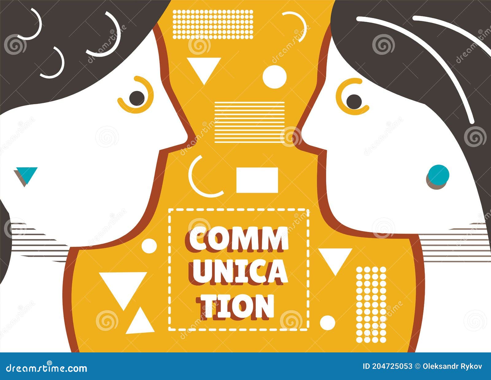 Illustrazione Che Simboleggia La Comunicazione Tra Le Persone. Due ... Illustrazione Che Simboleggia La Comunicazione Tra Le Persone. Due ...