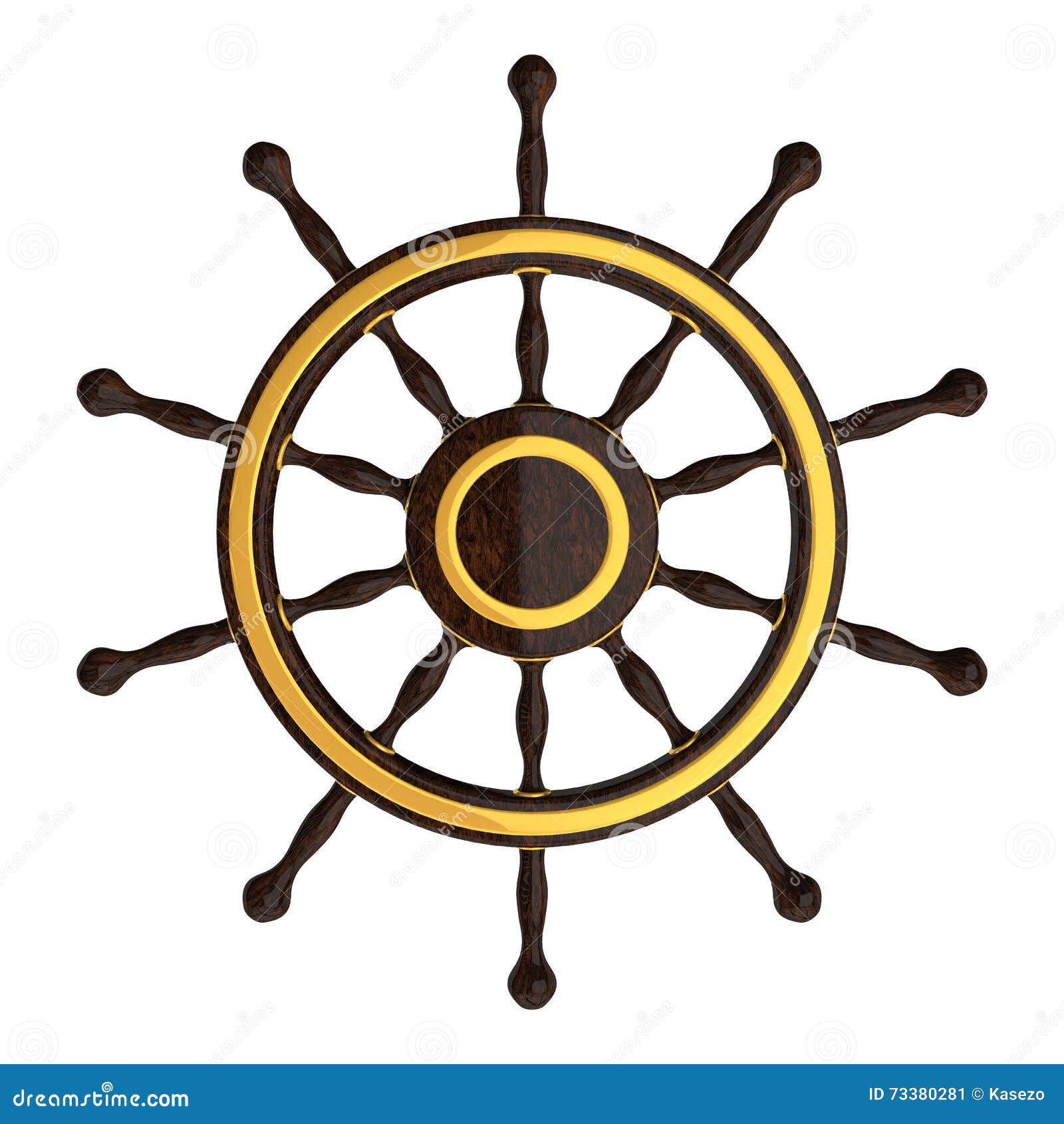 Illustrazione 3d Del Timone Semplice Della Nave Illustrazione di Stock ...