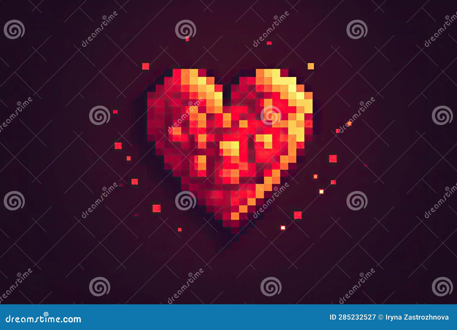 Illustrazione Del Cuore Rosso in Stile Pixel Art Illustrazione di Stock ...