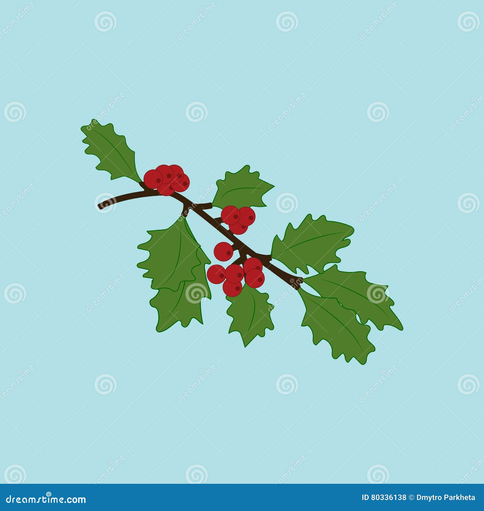 Illustrazione Del Ramo Del Vischio Illustrazione Vettoriale ...