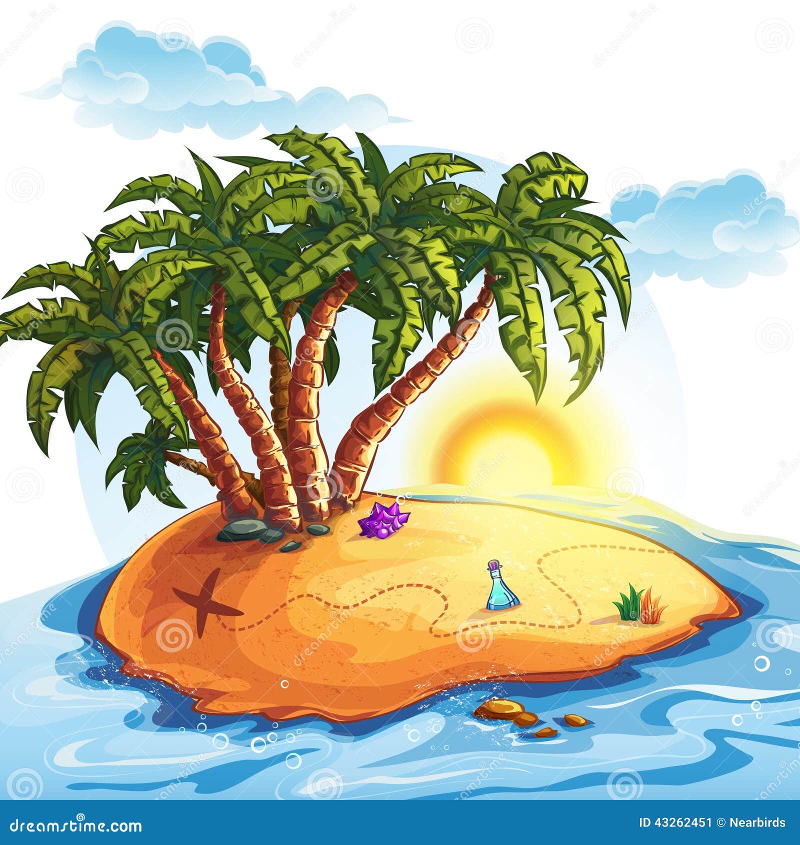 Illustrazione Dell'isola Del Tesoro Illustrazione di Stock ...