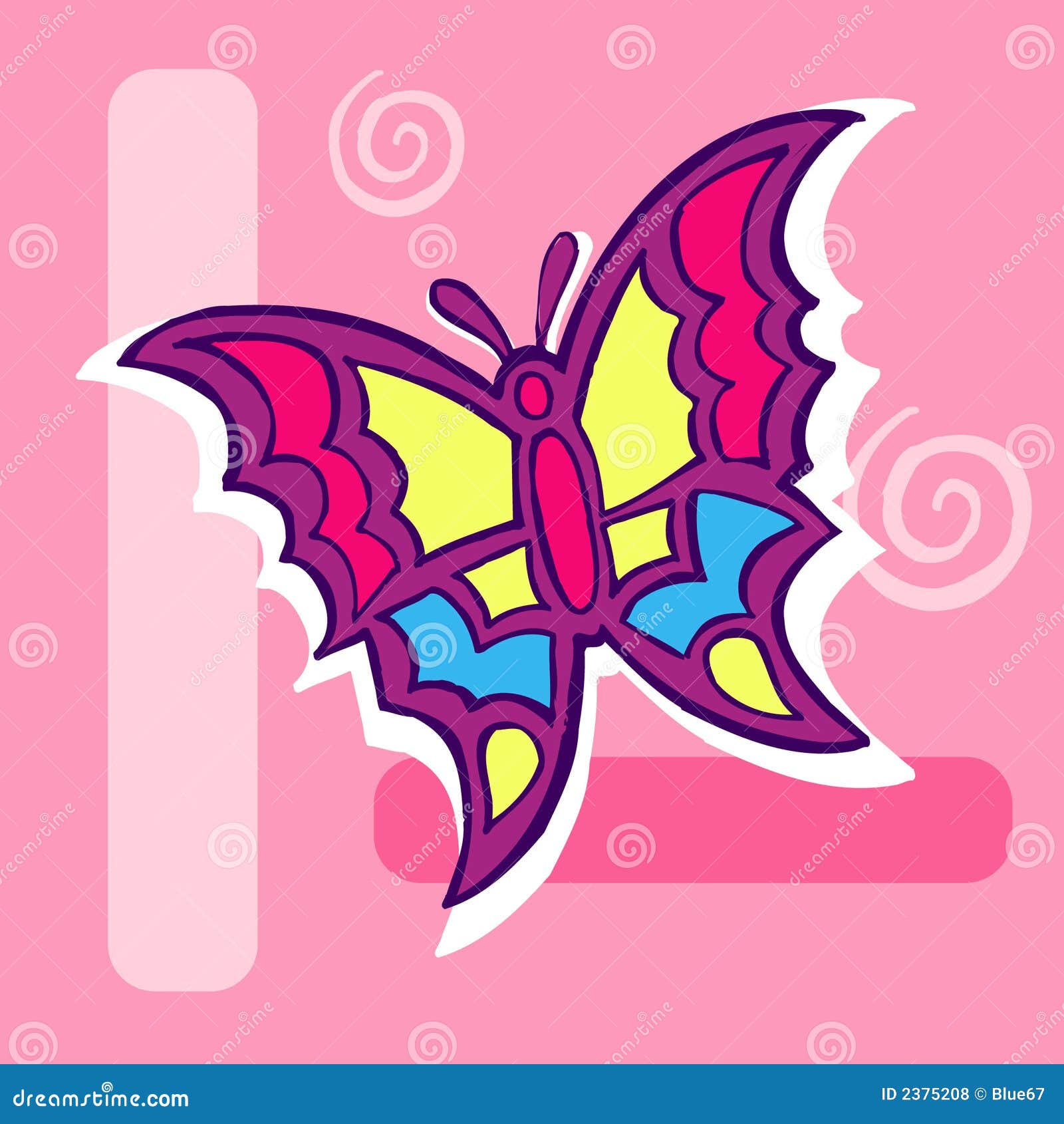 Illustrazione Della Farfalla Sul Colore Rosa Illustrazione Vettoriale ...